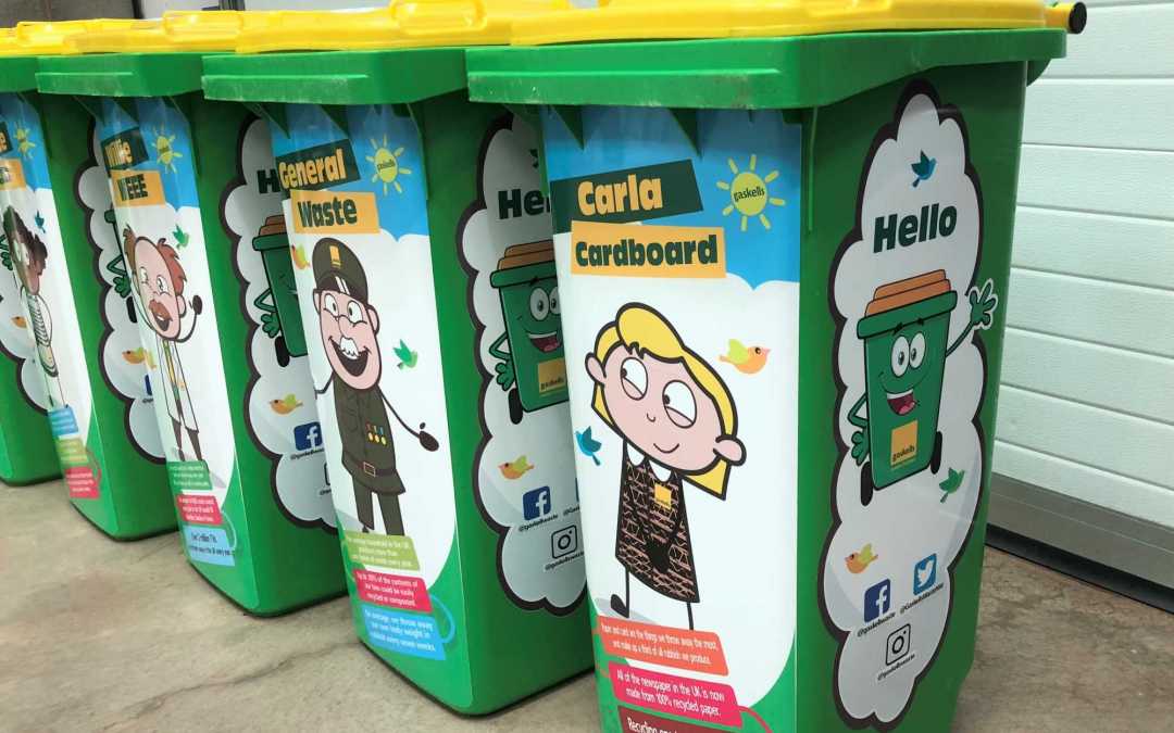 Using our character bins to spread the message in schools. - Gaskells